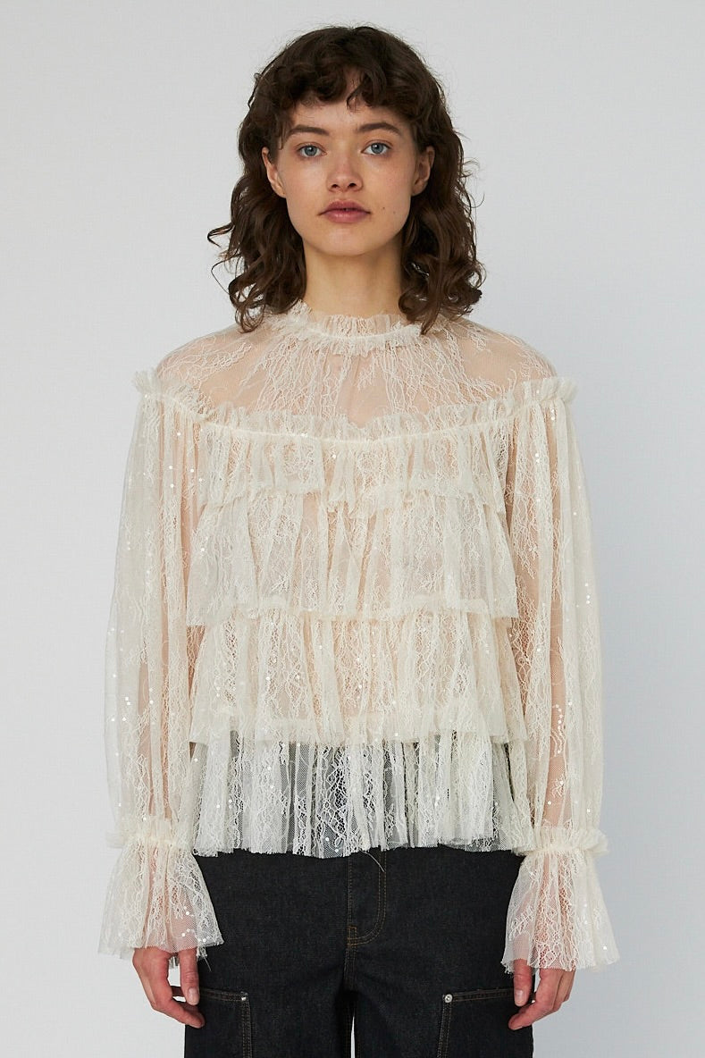 SHEER FRILL LACE BLOUSE – Collectors Club